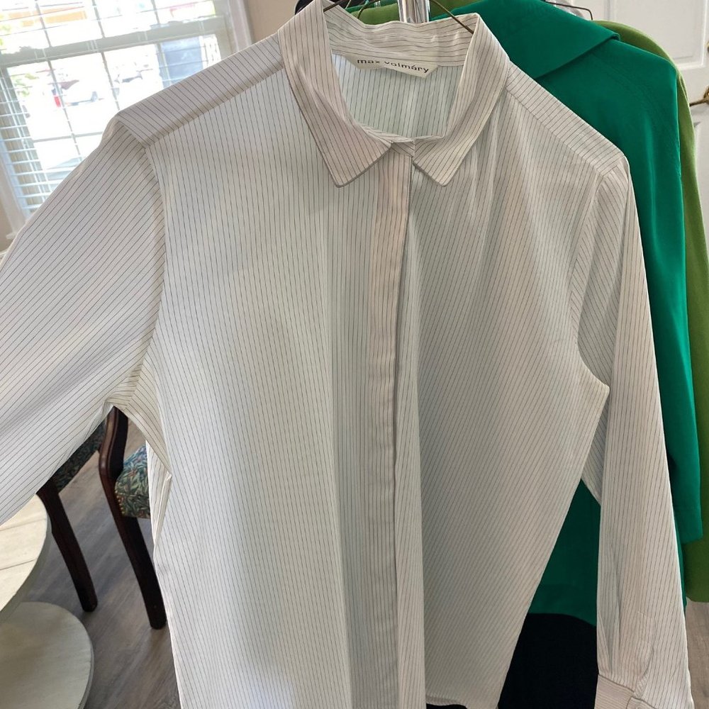 Max Volmary Womens White Button Down Long Sleeve Dres… - Gem